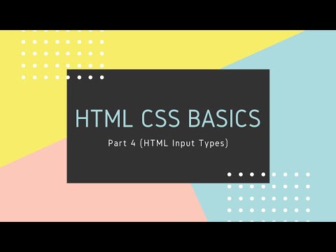 HTML&CSS Basics Pt.4 (HTML Input Types) - YouTube