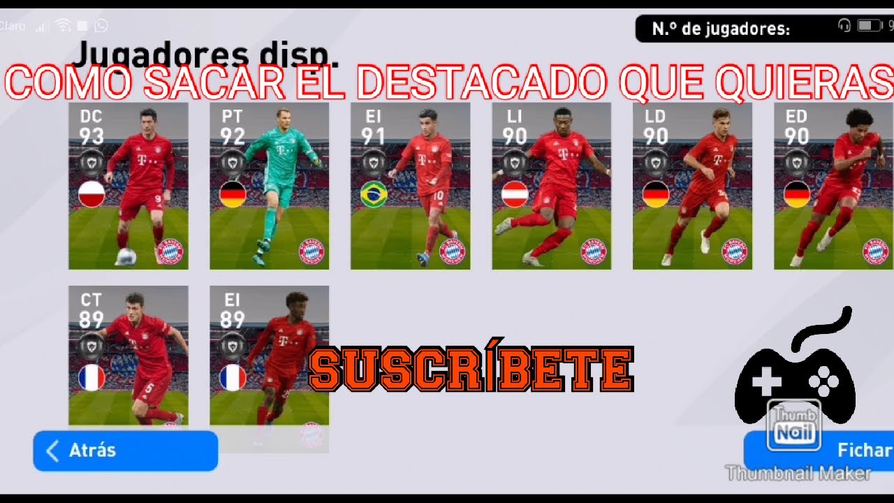¡TRUCO! SACAR EL DESTACADO QUE QUIERAS PES 2029 MOBILE - YouTube