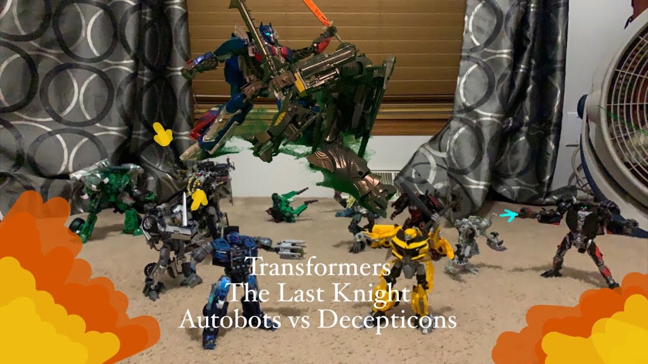 Transformers The Last Knight Autobots vs Decepticons. Stop motion ...