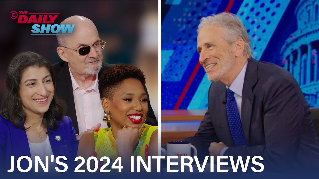 Jon Stewart Sits Down with Lina Khan, Salman Rushdie, and Monica McNutt ...