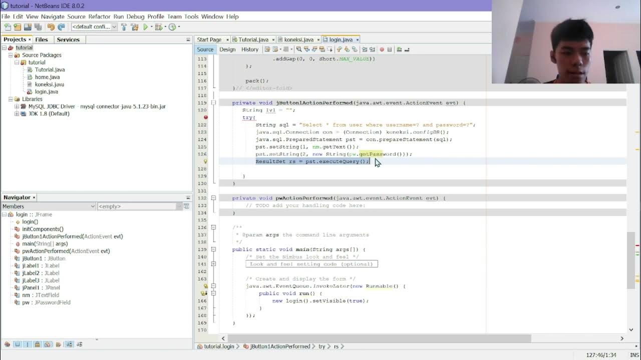 Cara membuat login multiuser pada jframe menggunakan java mysql - YouTube