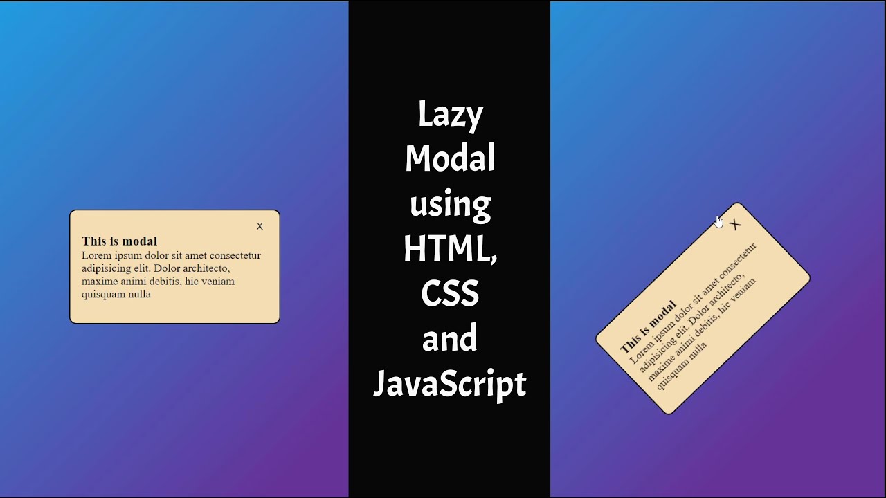 Lazy Modal using HTML, CSS and JavaScript | Easy Web Dev | - YouTube