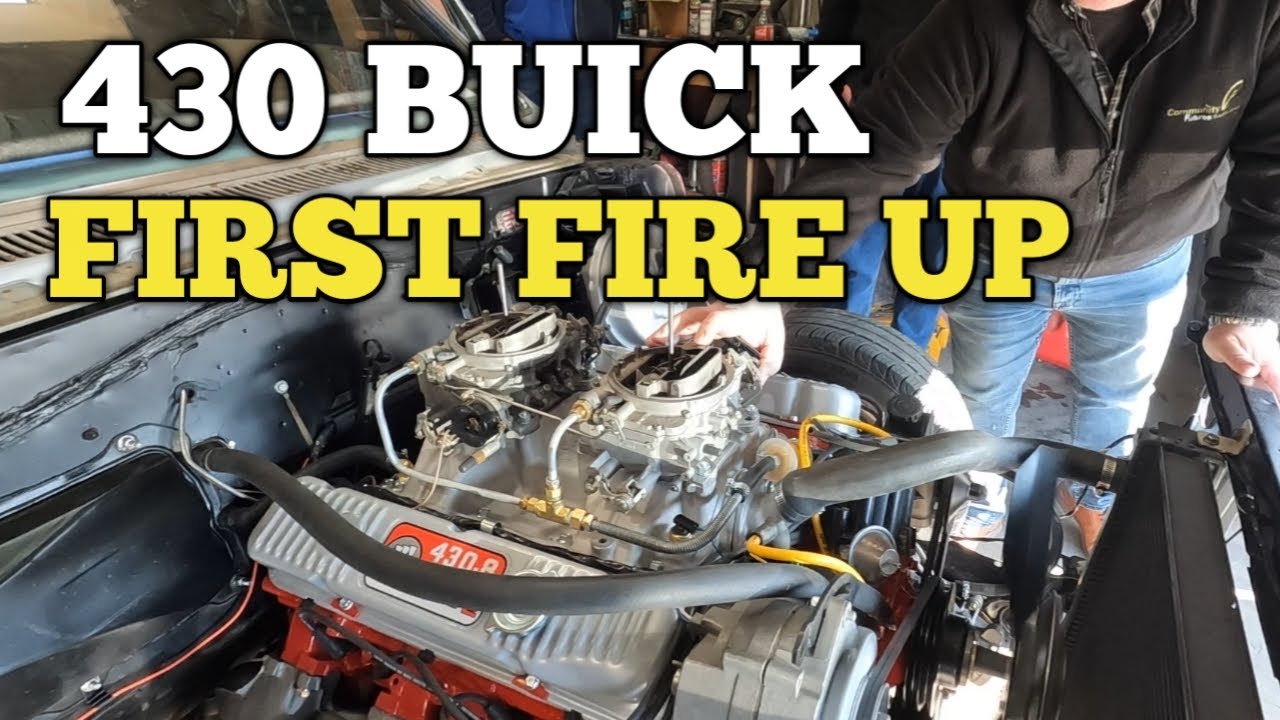 First fire up of a 430 Buick big block dual carb - YouTube
