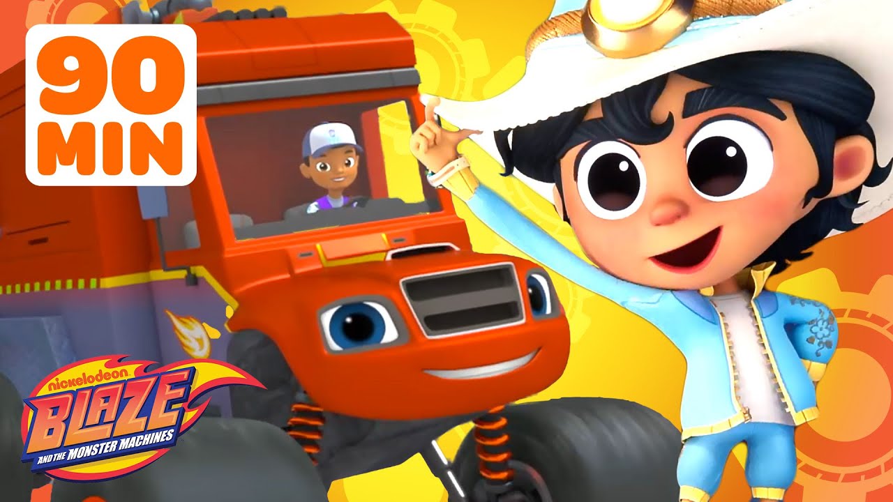 Blaze's Transformations, Kid Cowboy Rescues, & More! w/ AJ & Luna ...