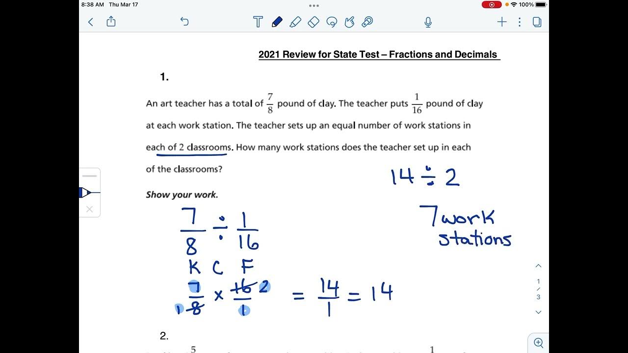 NYS 6th grade math state test review Fractions - YouTube
