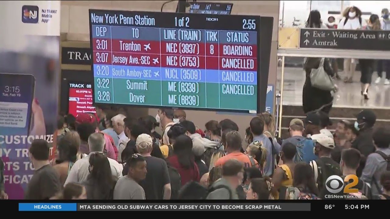 Dozens of NJ TRANSIT trains delayed, canceled - YouTube