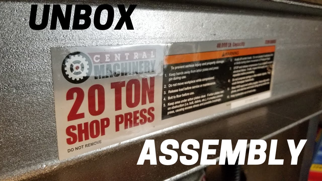 Harbor Freight Press || 20 Ton Shop Press Assembly - YouTube