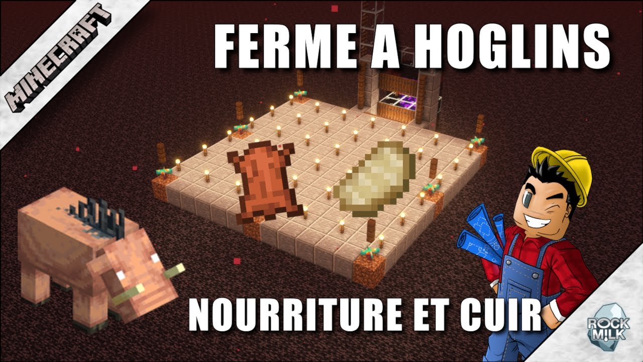 TUTO - Ferme à Hoglins - Nourriture et cuir en illimité [Minecraft 1.20 ...
