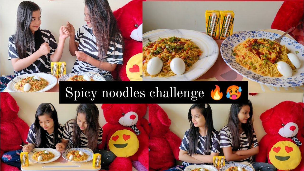 SPICY NOODLES CHALLENGE WITH BFF🥵🔥| Our First Noodles challenge vlog|# ...