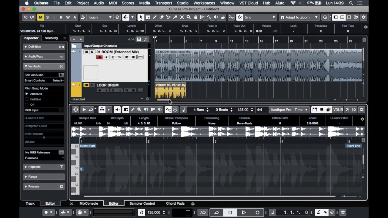 TUTORIAL CUBASE 10(COME TROVARE I BPM DI UNA TRACCIA E MANDARE A TEMPO ...