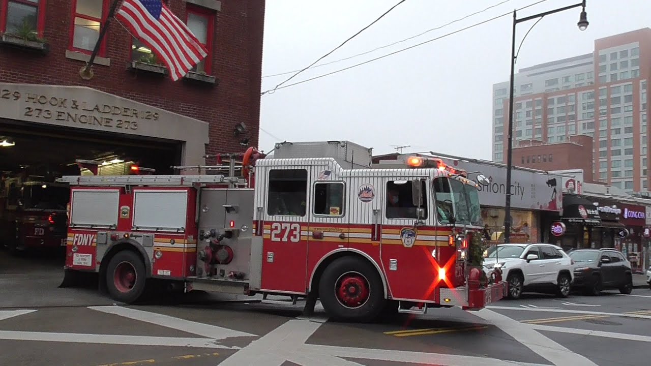 FDNY Engine 273 responding from quarters - YouTube