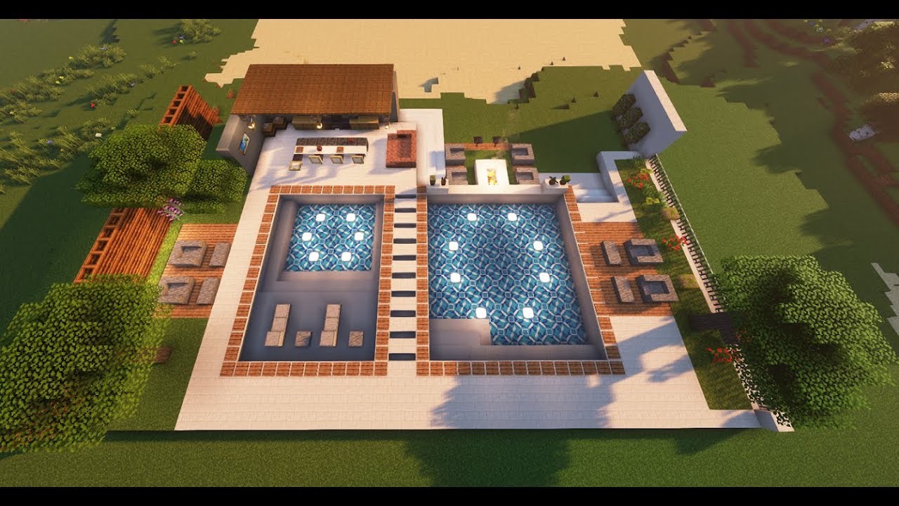 Minecraft Modern Pool Design/ Diseño de Piscina Moderna - YouTube