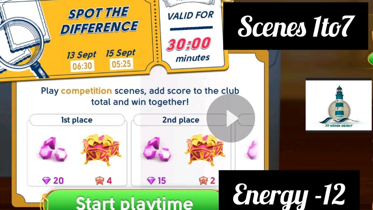 June's journey Spot The Difference competition 13-15/9/22 Energy -12 ...
