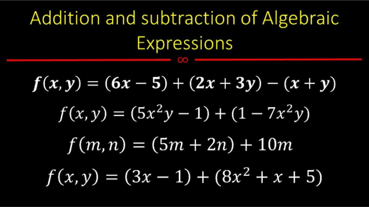 How to Add and Subtract Algebraic Expressions | Step-by-Step Examples ...