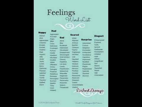 Feeling word list in English for reading ll Synonyms of Happy, Sad, Mad ...