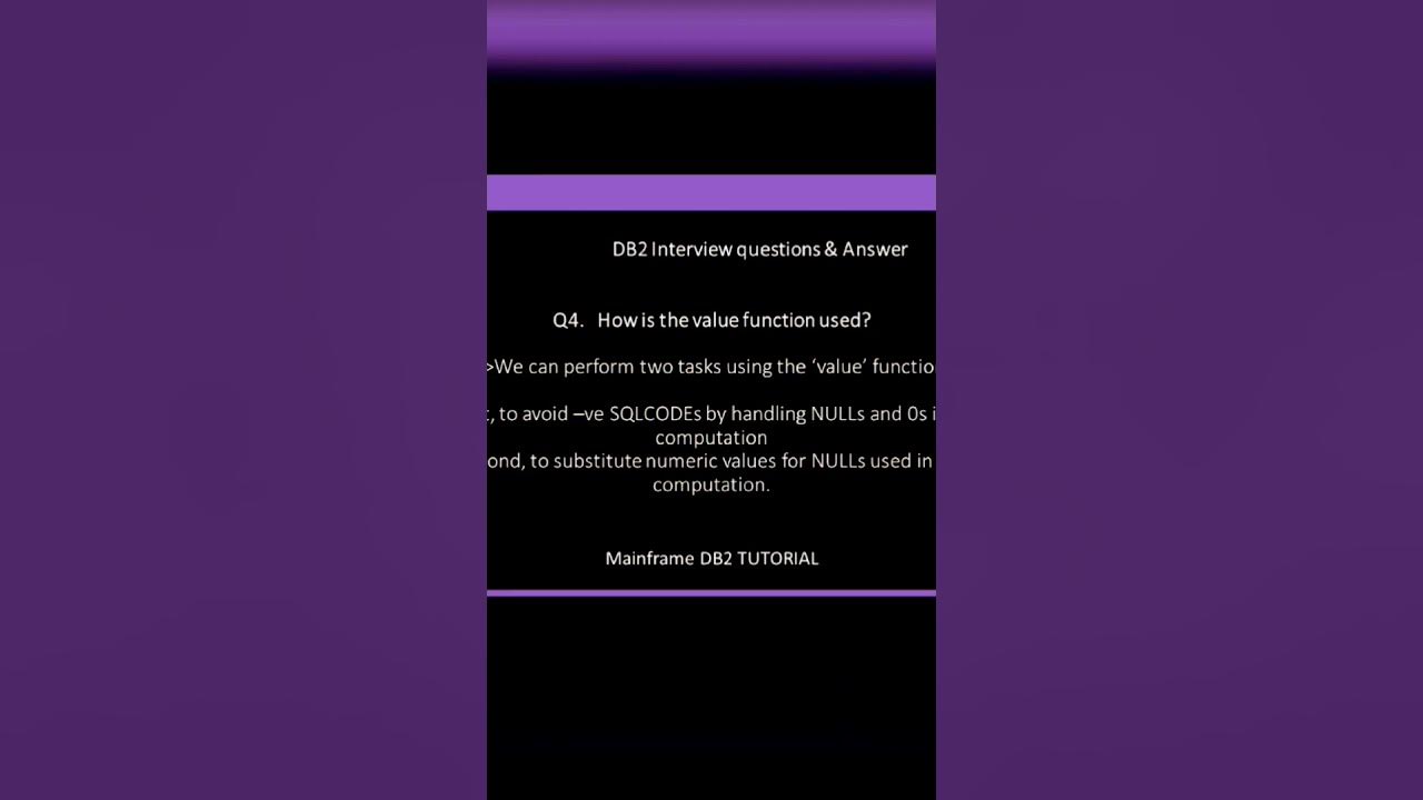 DB2 Interview Questions for Mainframe | DB2 all in one🌟🥳 #shorts #db2 - YouTube