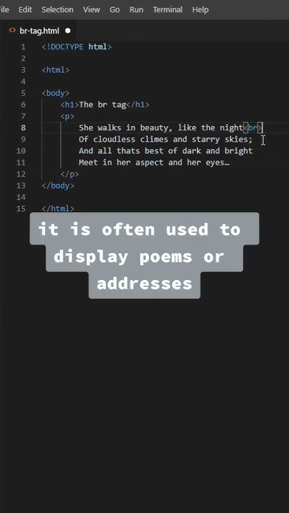 How to use the br tag in HTML #HTML #BrTag #br #thewebcode #WebDevelopment #Coding #Tech - YouTube