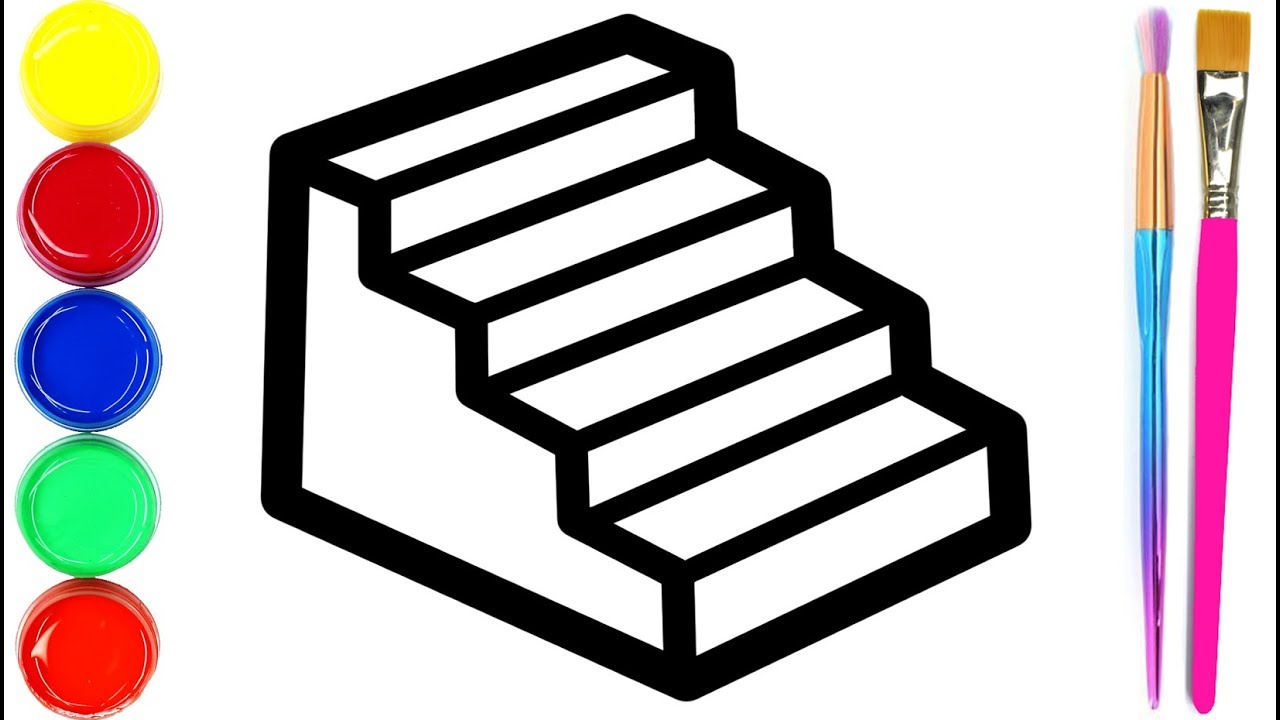 Stairs Coloring and drawing for Kids, Learn colors for Toddlers - YouTube