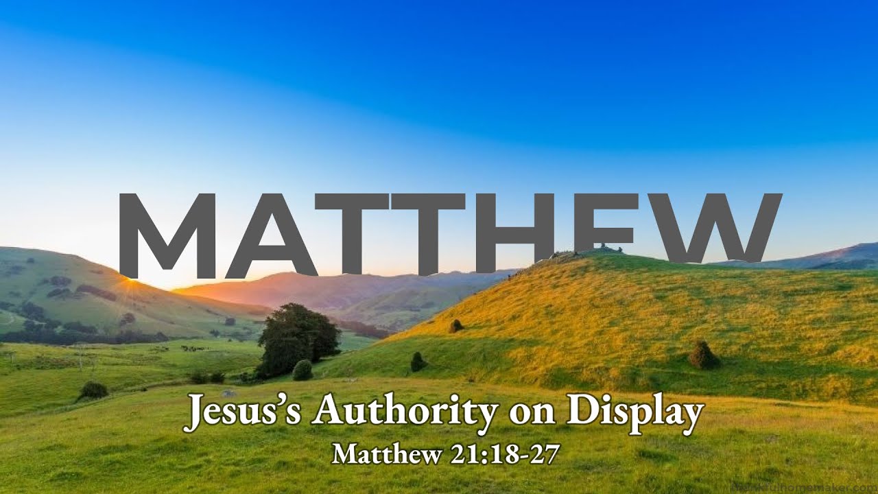Jesus's Authority on Display | Matthew 21:18-27 - YouTube