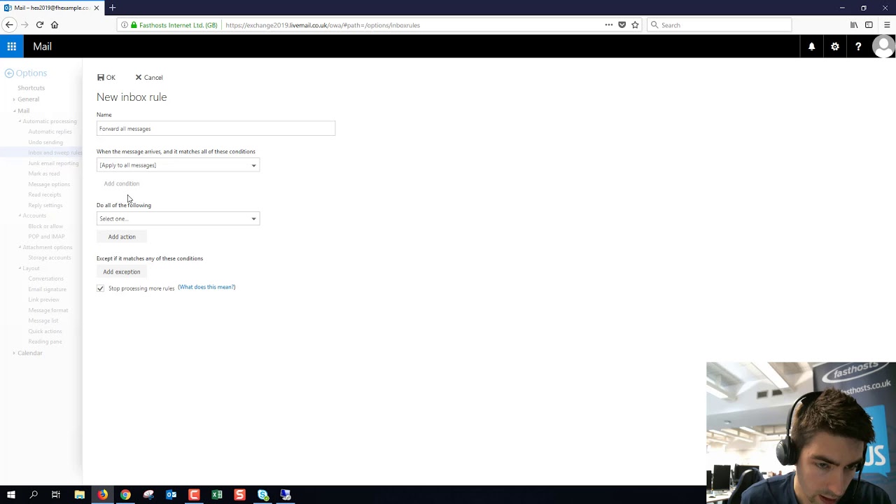 Forwarding email from an Exchange 2019 mailbox (Fasthosts customers ...