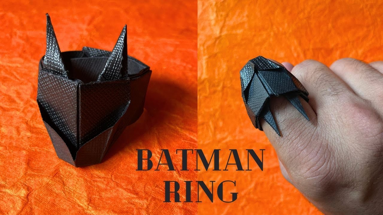 Origami Cool Batman Ring Step by Step Tutorial | Easy Paper Batman Ring ...