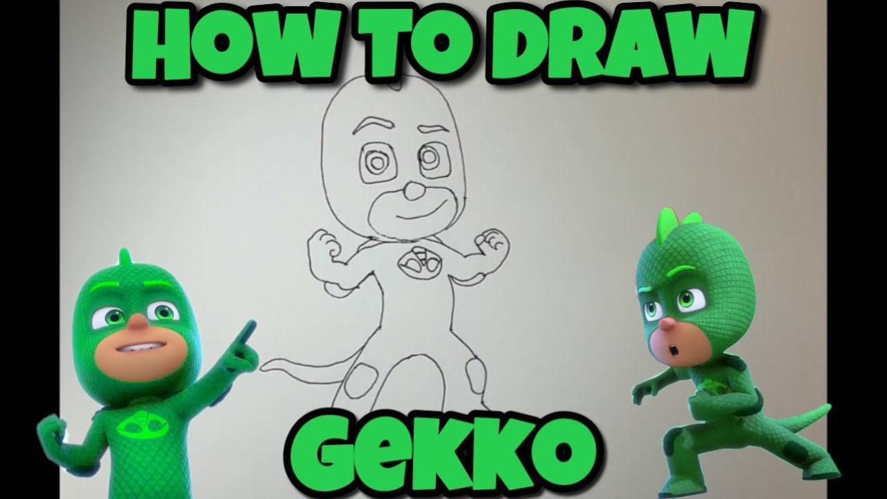 HOW TO DRAW PJMASK GEKKO | Easy Step-by-Step Tutorial | FOR KIDS - YouTube