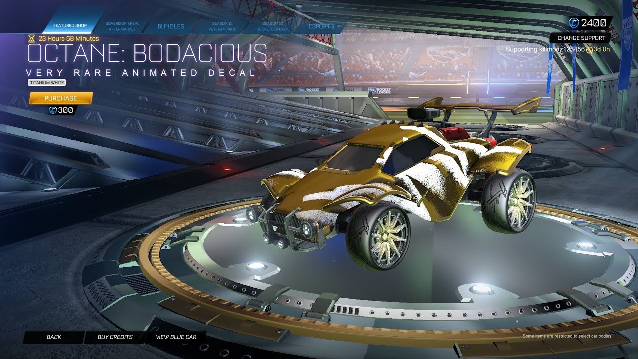 Rocket League Itemshop *VERY RARE* Titanium White Octane Bodacious ...