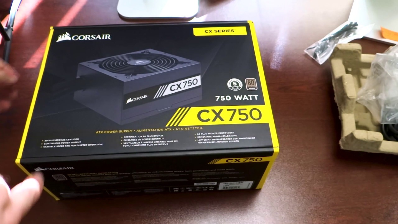 Corsair CX750 Unboxing 2019 | PSU | - YouTube