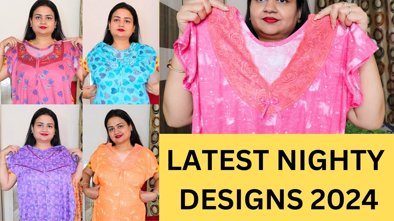 Latest nighty designs 2024 | cotton nighties for women | Hosiery Nighty ...