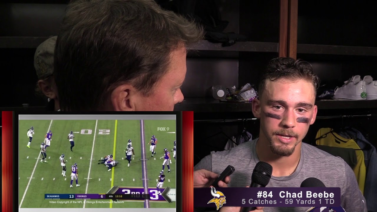Vikings WR Chad Beebe after Preseason Win vs Seattle - 8-24-18 - YouTube