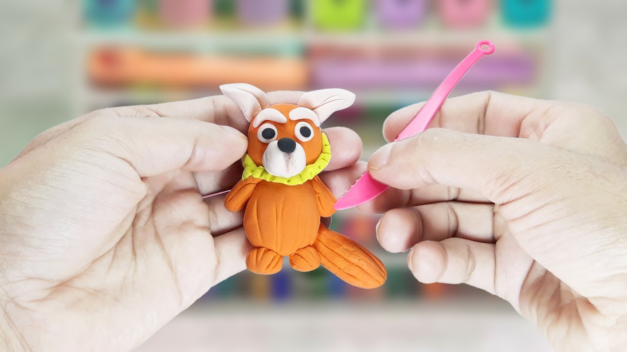 DIY How to Make Polymer Clay Miniature Cute Dog - YouTube