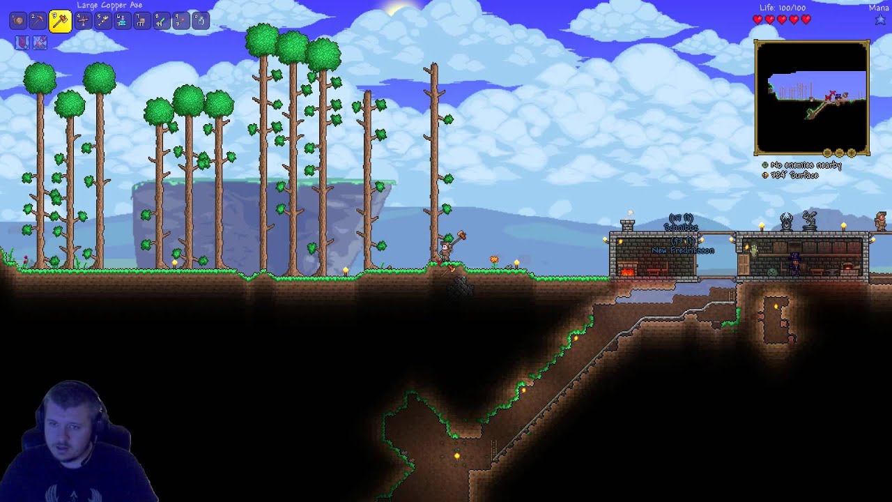 Terraria Highlights and Eye of Cthulhu Boss Fight! - YouTube