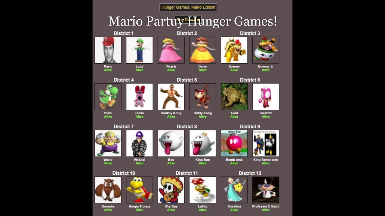 I put Mario characters into the Hunger Games! #Mario #HungerGames - YouTube