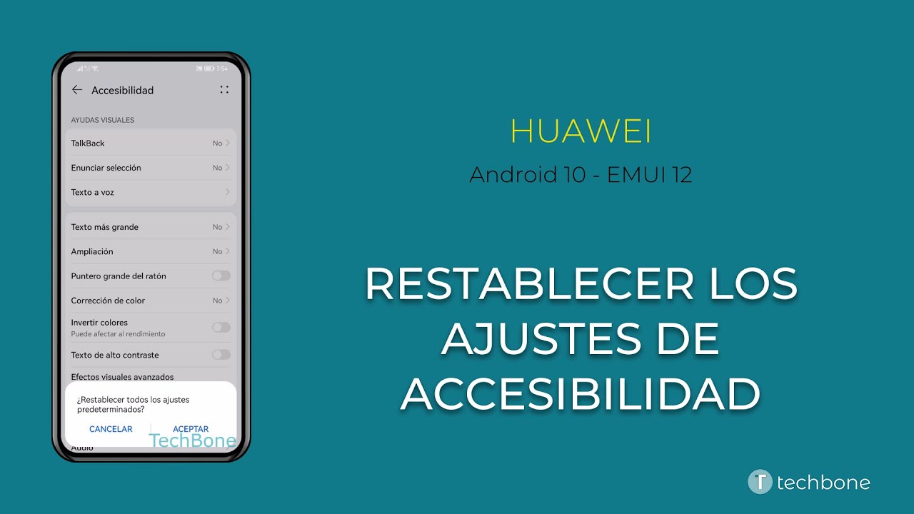 Restablecer los Ajustes de Accesibilidad - Huawei [Android 10 - EMUI 12 ...