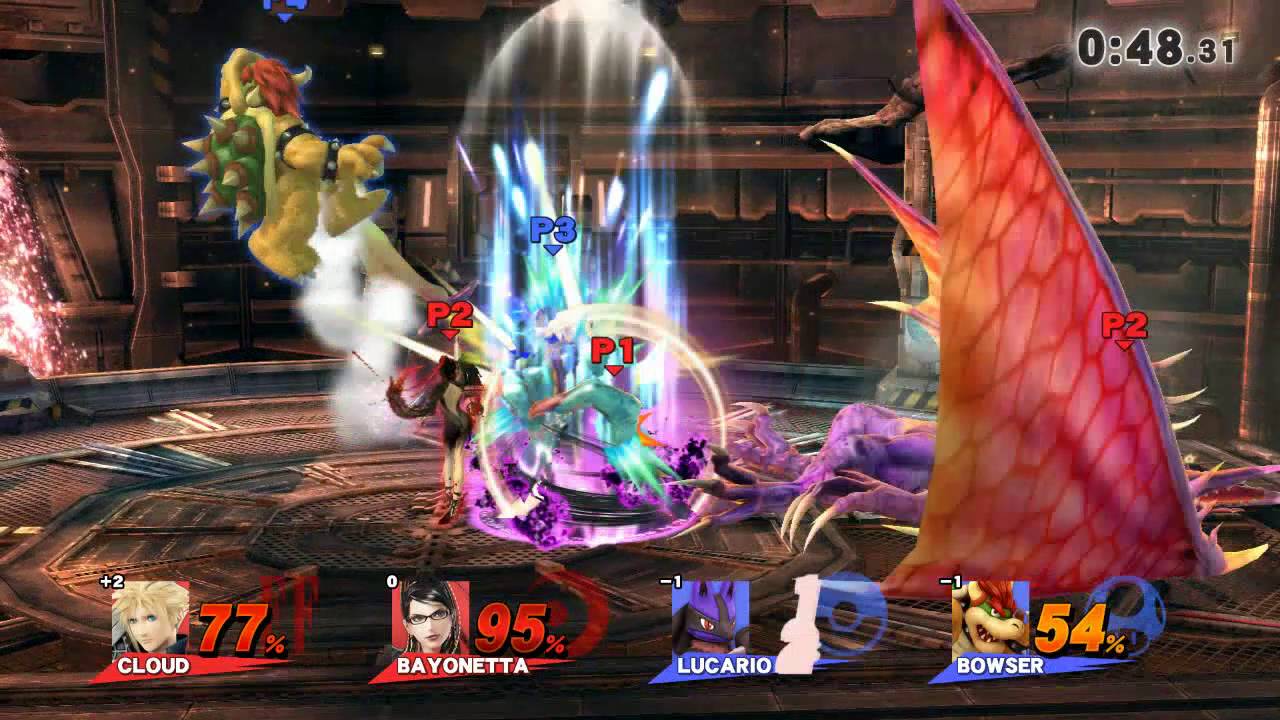 Cloud (Sneej) & Bayonetta vs. Lucario & Bowser | Smash 4 | Doubles ...