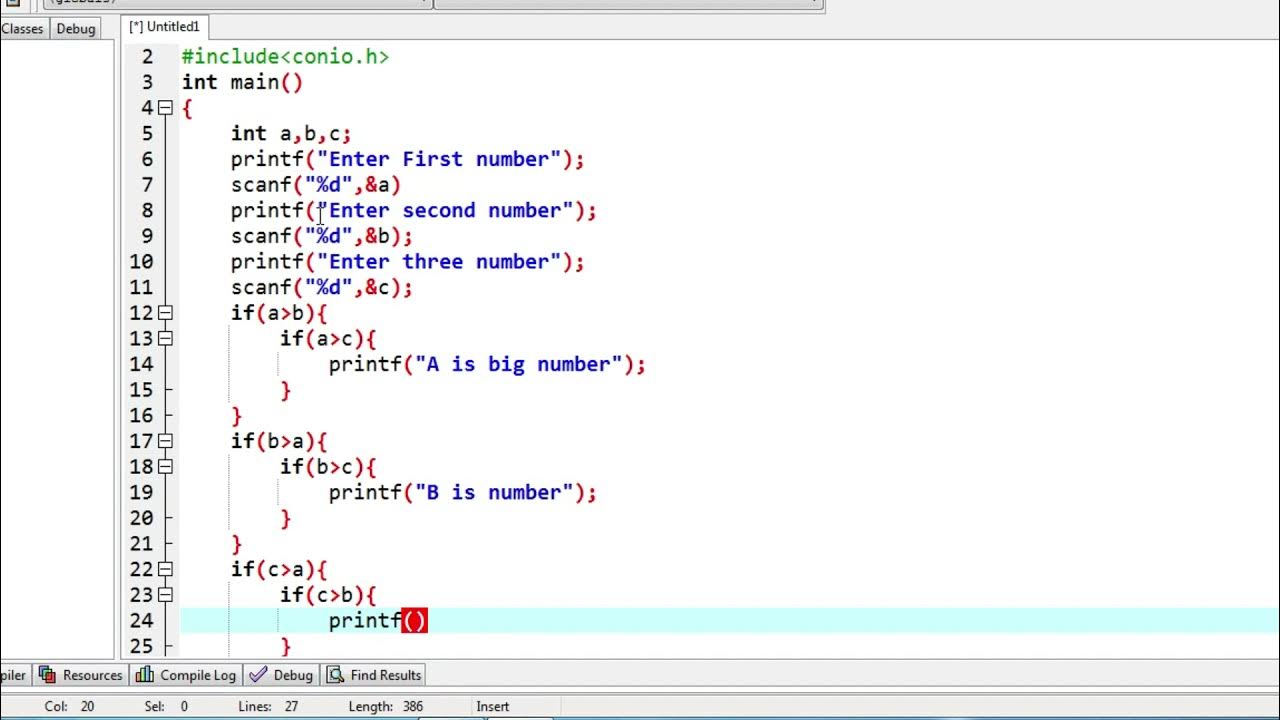 C Program to find largest of Three given Number | C Program to Find the ...