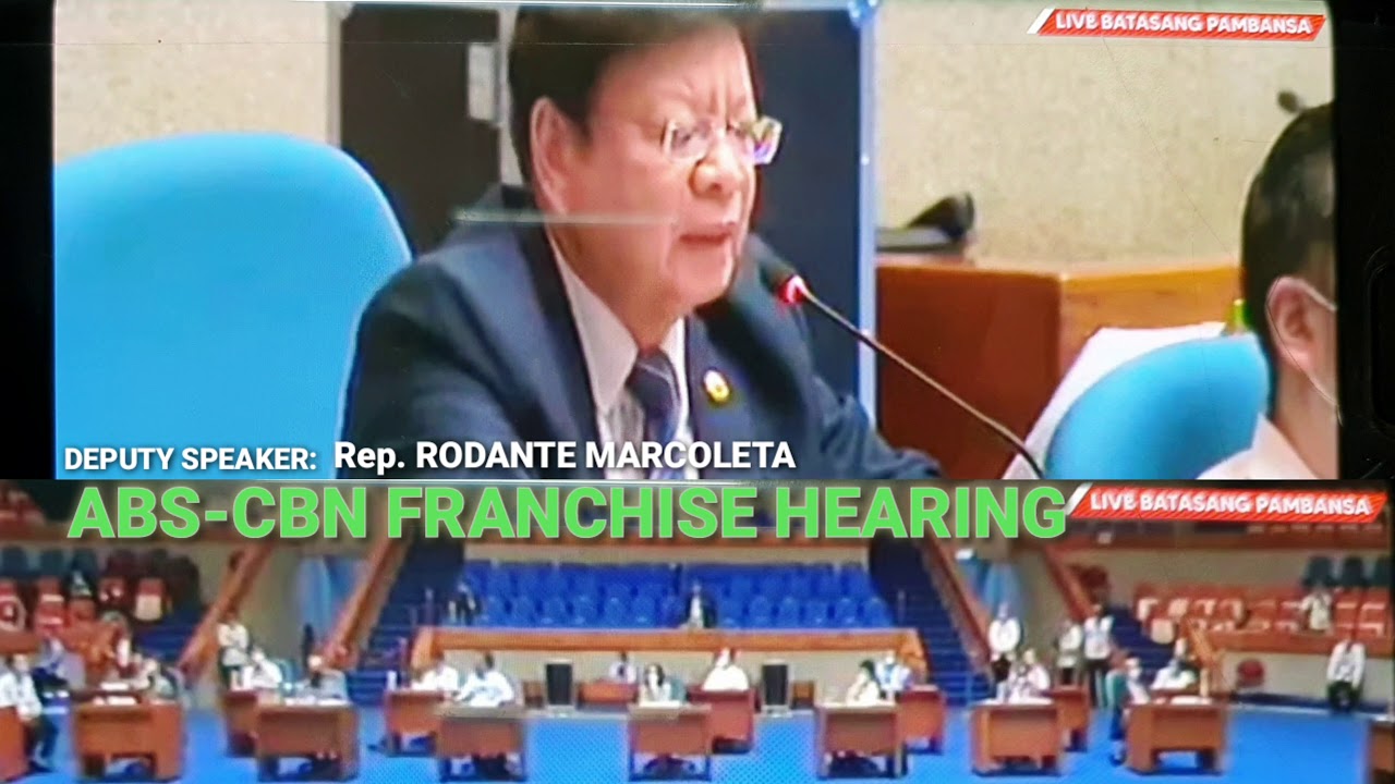 ABS-CBN FRANCHISE HEARING DEPUTY SPEAKER REP.RODANTE MARCOLETA - YouTube