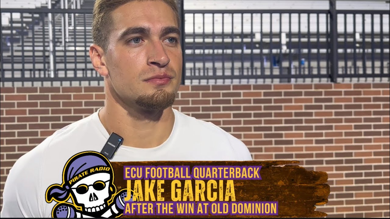 ECU Football Quarterback Jake Garcia after the win over Old Dominion ...