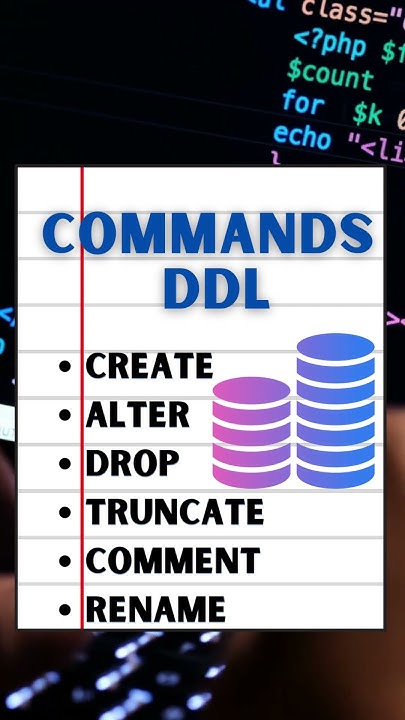 DDL COMMANS | Data Definition Language - YouTube