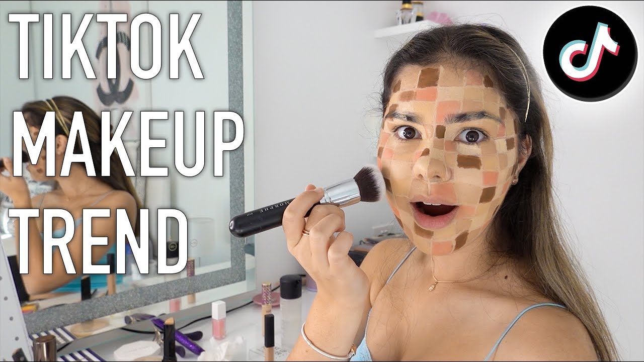 Testing TikTok Checkerboard Makeup Trend | Grace's Room - YouTube