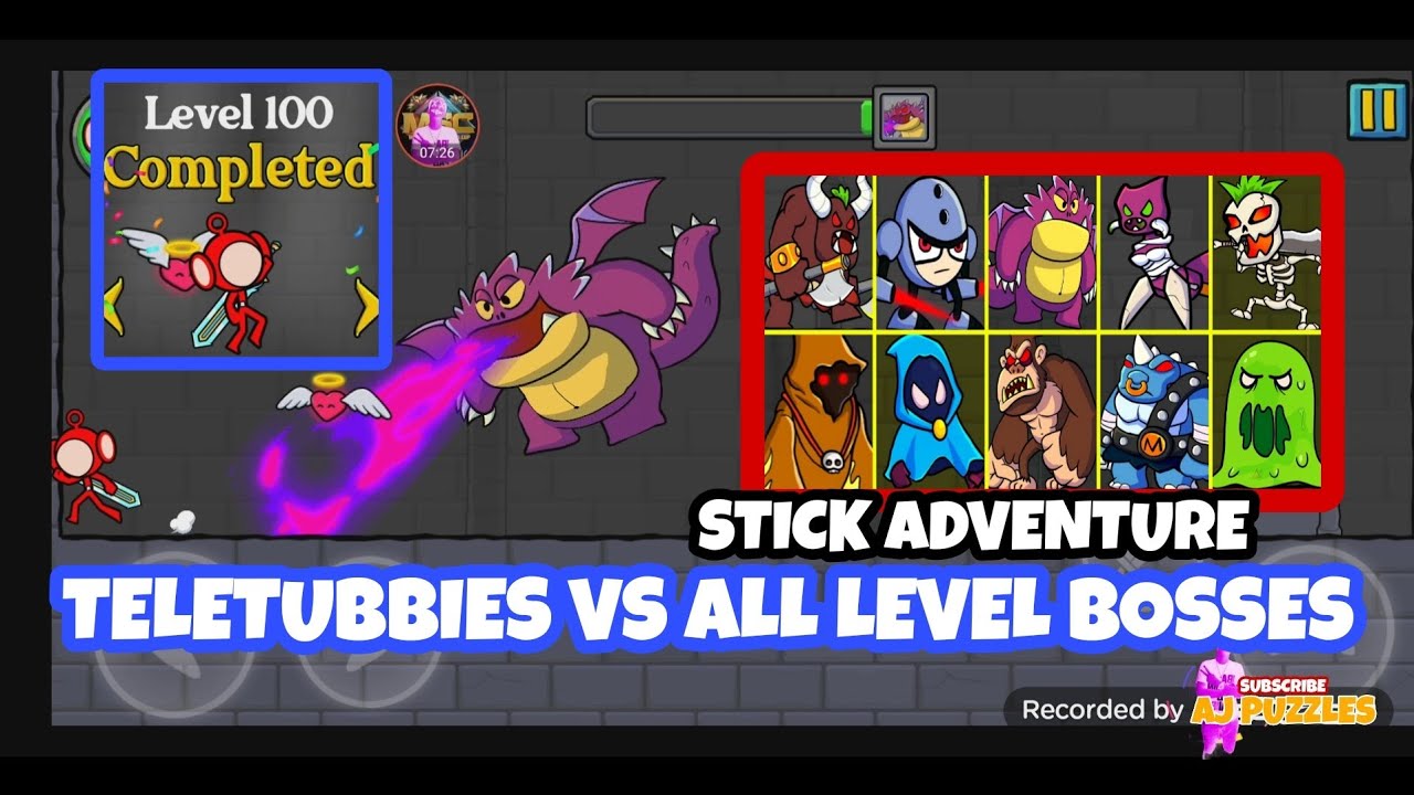 TELETUBBIES VS ALL LEVEL BOSSES | STICK ADVENTURE | RED STICKMAN ...