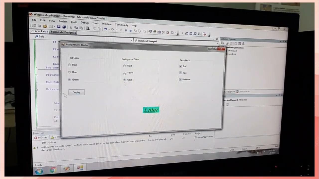 Visual Basic: Using RadioButton and CheckButton. - YouTube