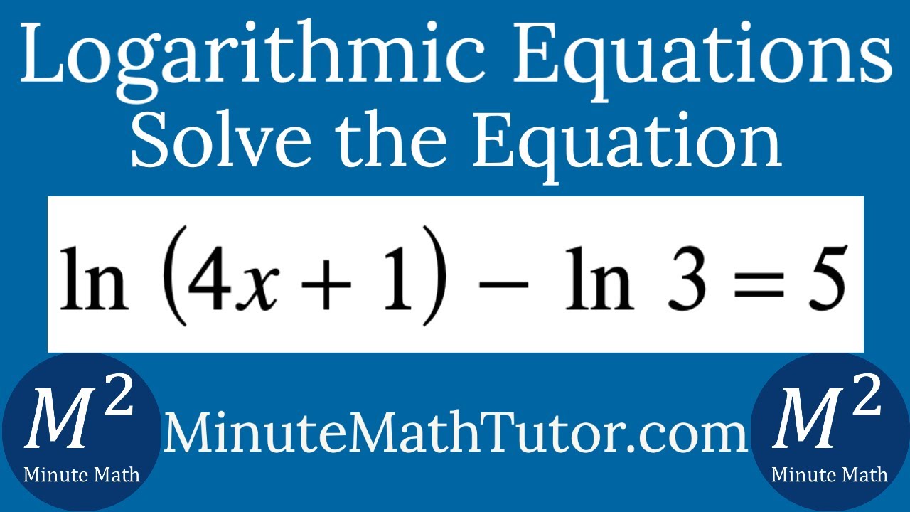 Solve Ln 4x 1 ln3 5 YouTube