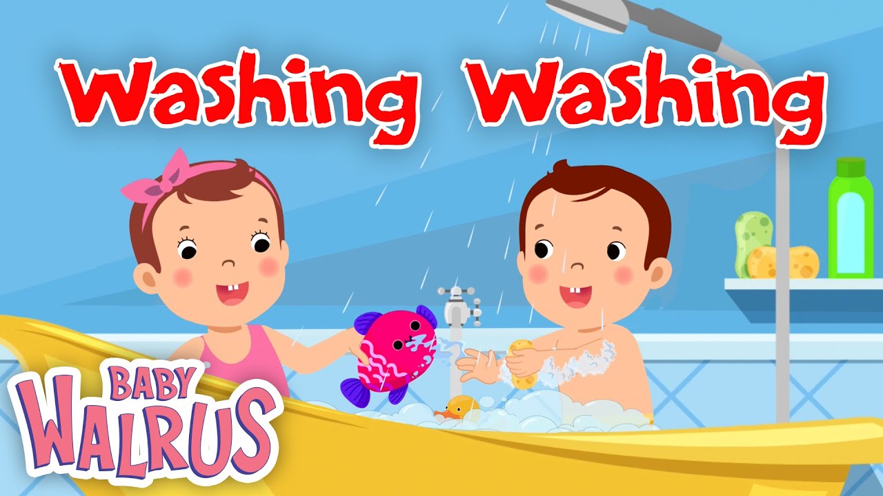 Washing, washing 🫧 | Animated Nursery Rhymes & Kids Songs | Baby Walrus ...
