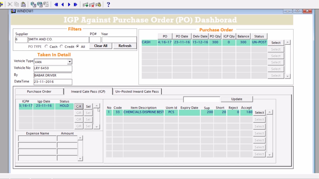 Trading ERP 06 Receiving Material Via Inward Gate Pass - YouTube