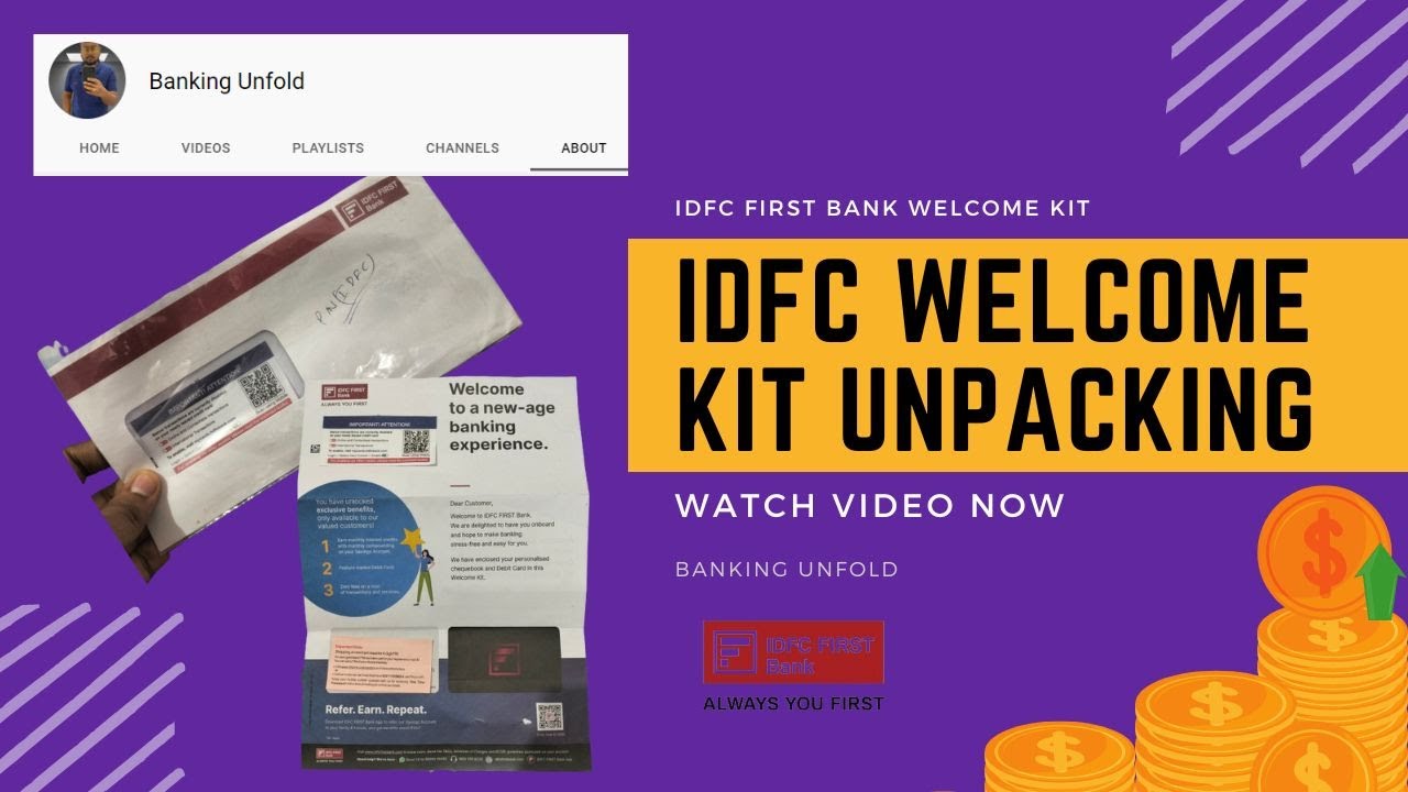 IDFC FIRST BANK WELCOME KIT UNBOXING | WELCOME KIT UNPACKING VIDEO ...