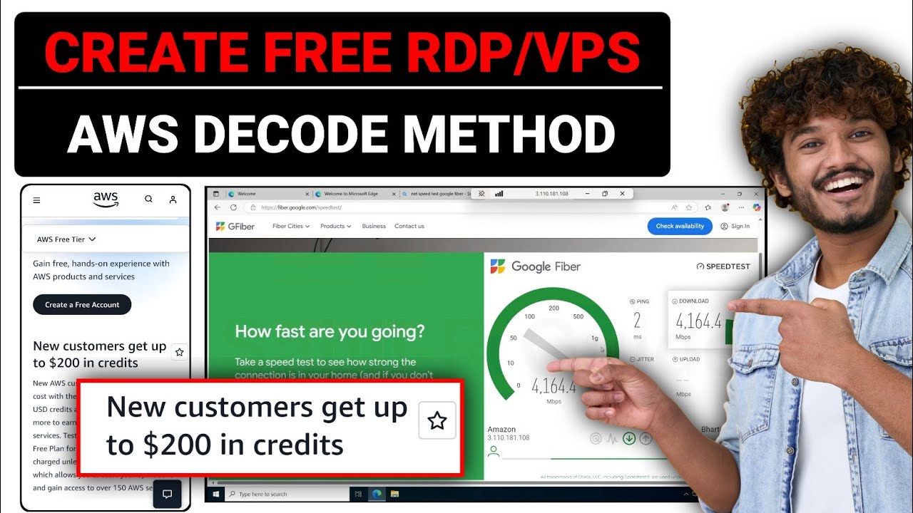 Create VPS/RDP Using New AWS Free Tier Program | RAM 64GB, 8 Core, 200 GiB SSD FREE! - YouTube