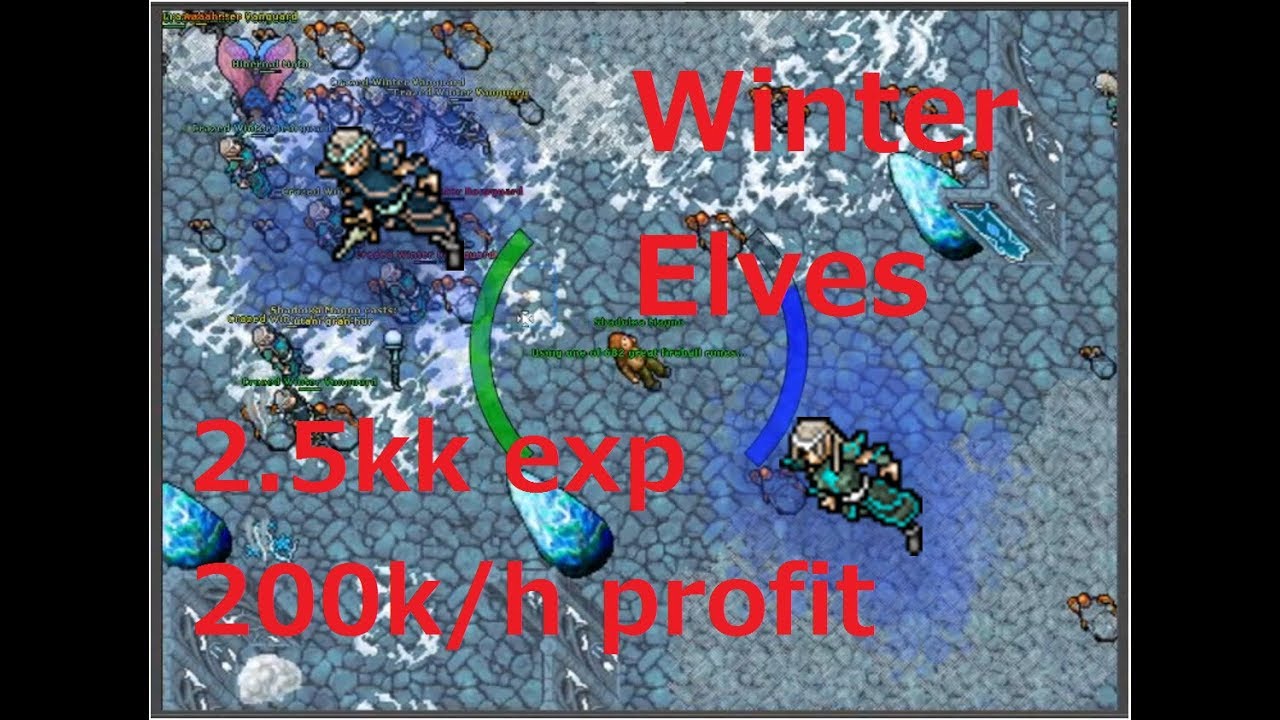 [Tibia Where to Hunt – MS/ED 130+/200+] Winter Court Elves (2.5kk/hr ...