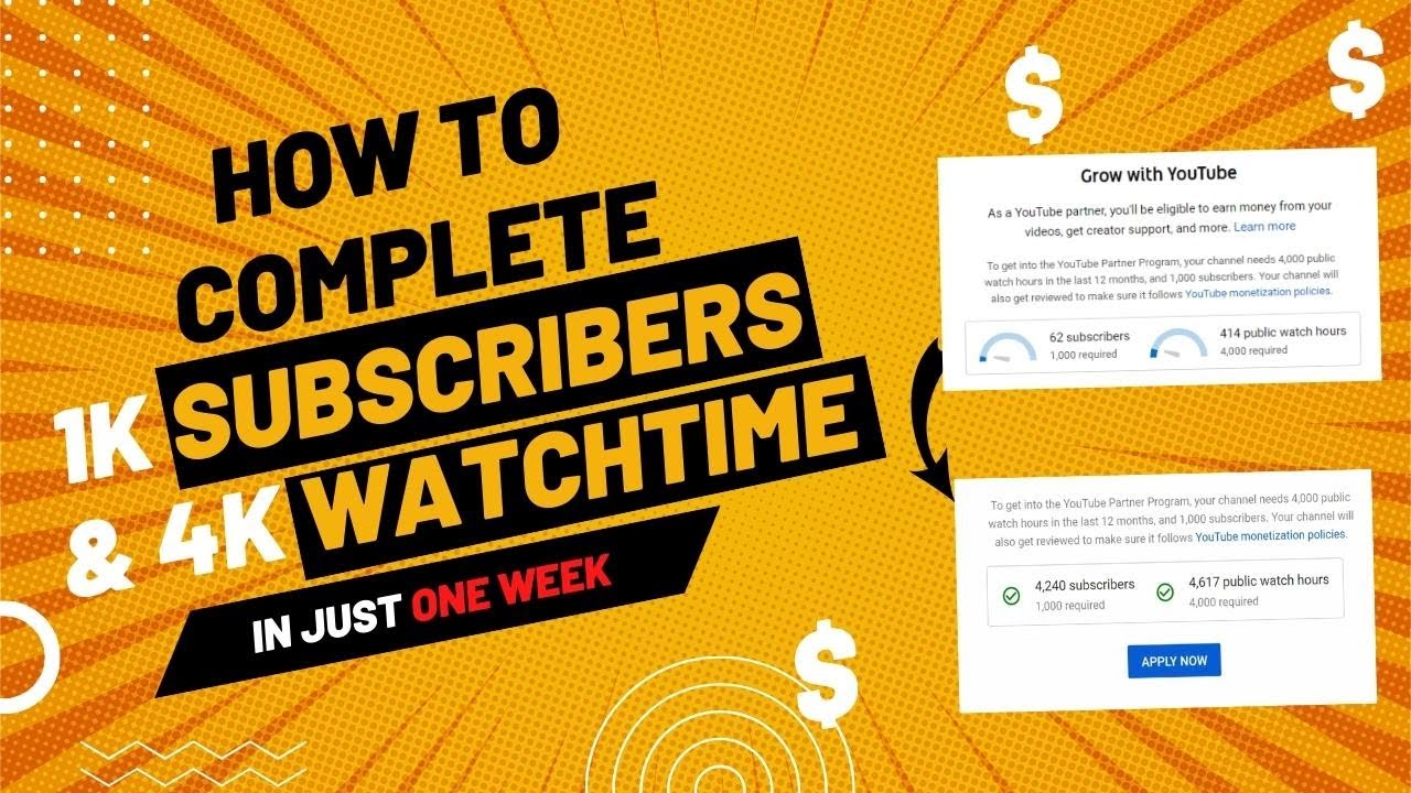 How to Buy & Increase &Complete 1000 Subscribers and 4000 Hours Watch ...