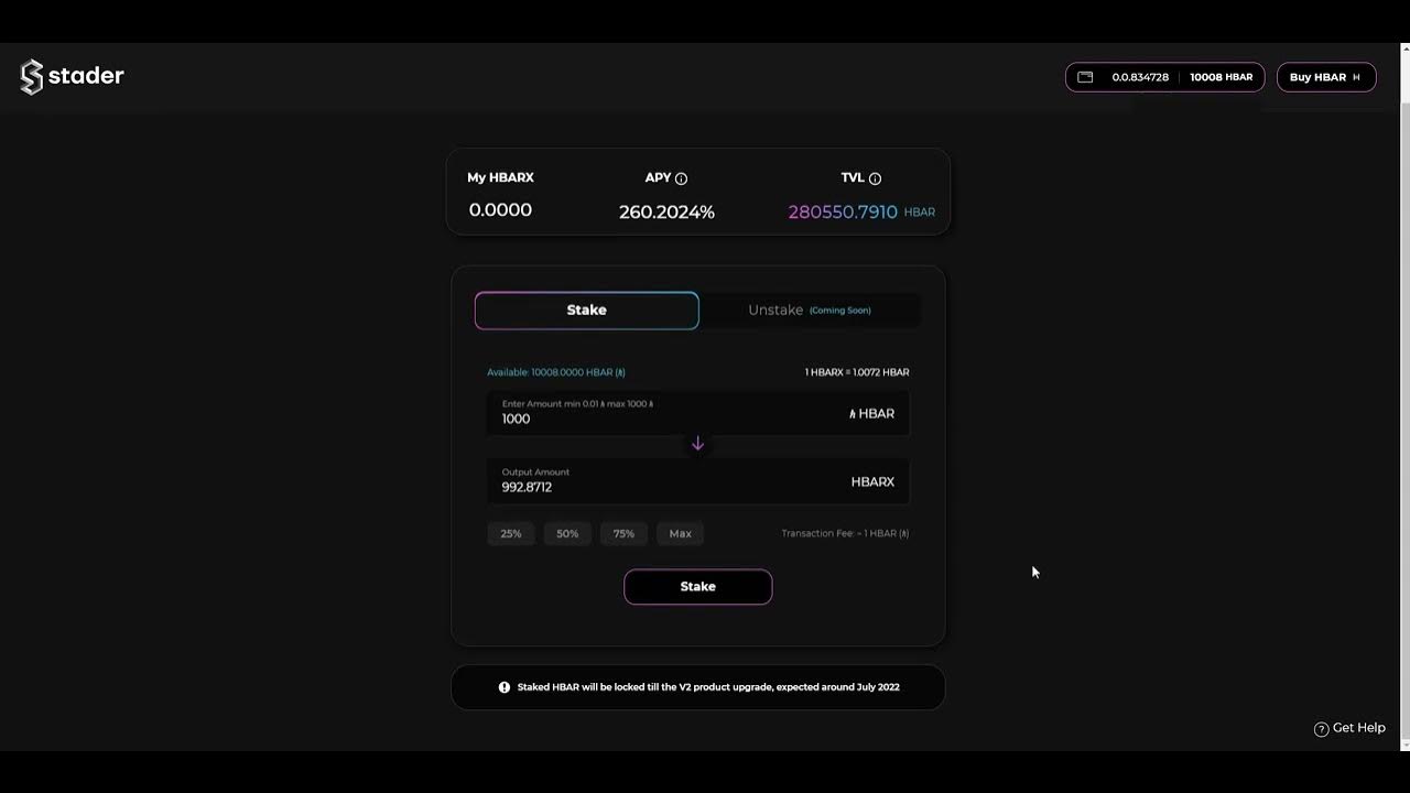 How to stake HBAR at Stader Hedera - HBAR liquid staking - 09.04.22 - YouTube